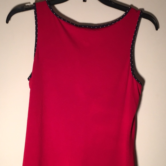 The Limited | Tops | The Limited Red Tank With Blue Polka Dot Trim ...